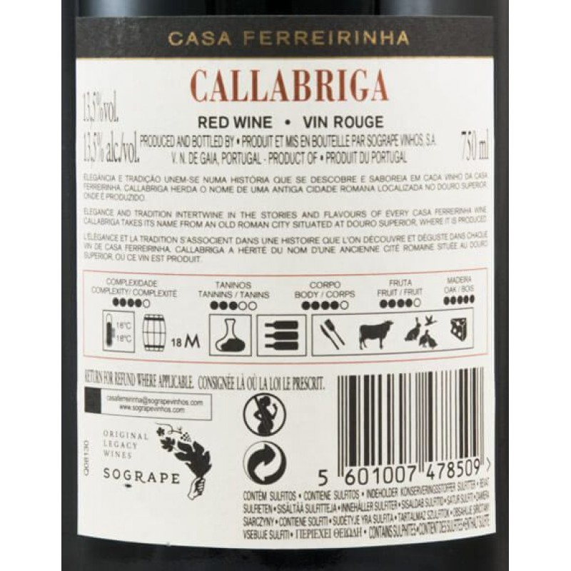 VINHO CALLABRIGA DOURO TINTO